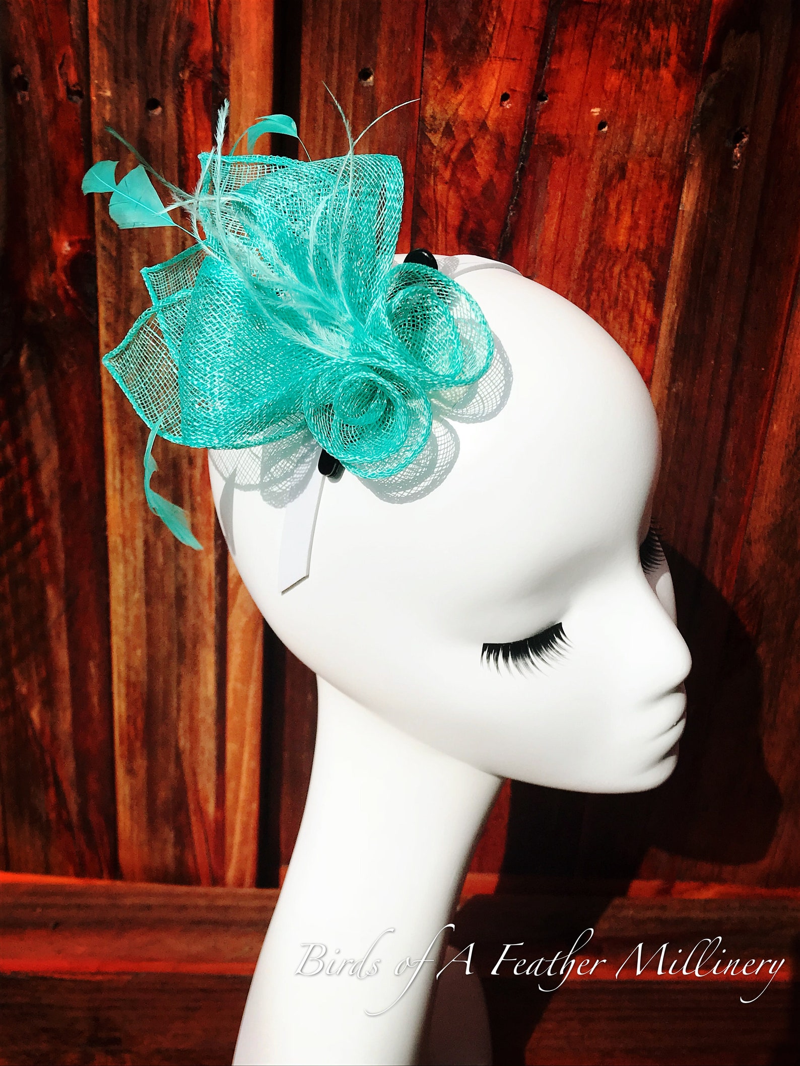 TURQUOISE 46 Small Clip Fascinator Melbourne Cup Wedding - Etsy Denmark