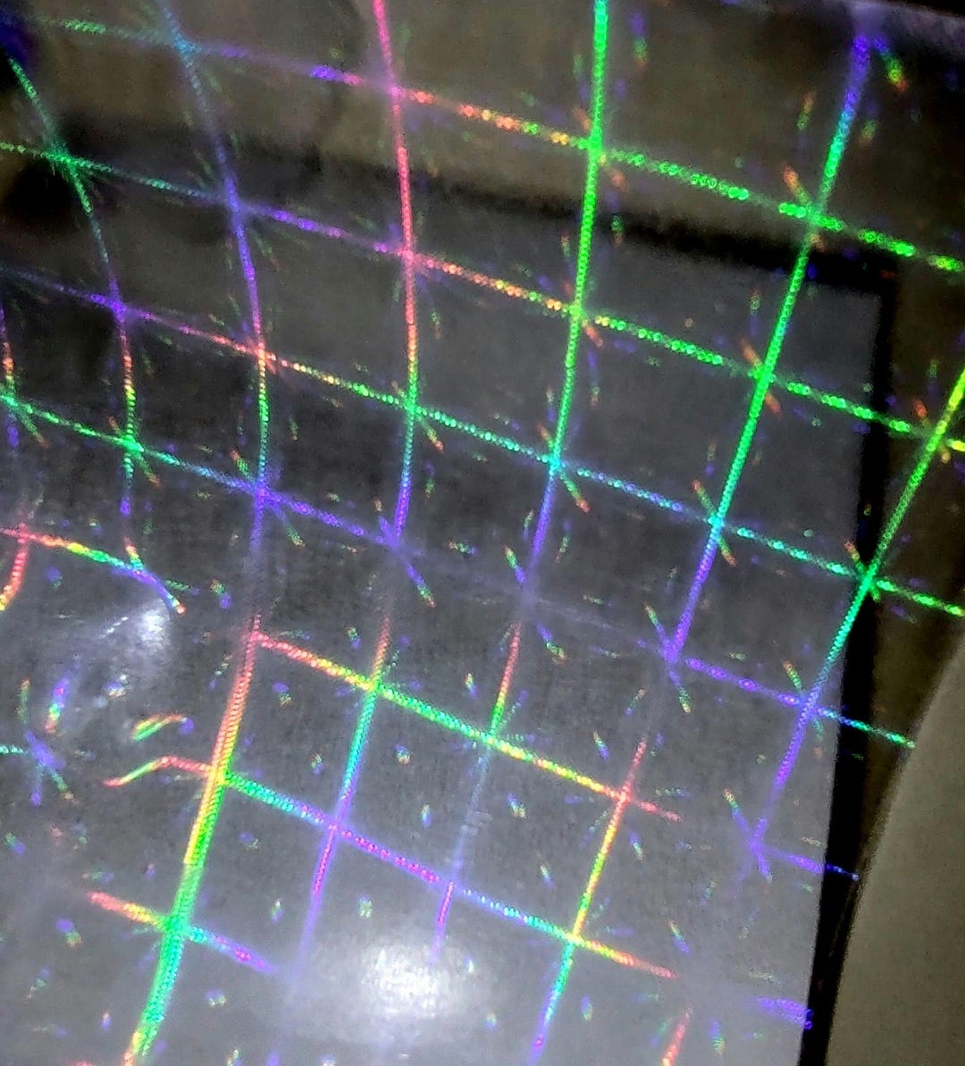 Plaid Rainbow Sticker Holo Film 4 X 4 8 Pieces Squares Transparent Cold ...