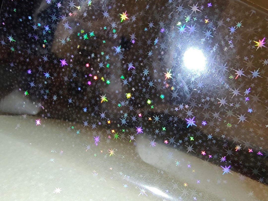 Star Sparkle Film 4 X 4 8 Pieces Clear Cold Laminate Overlay Vinyl ...