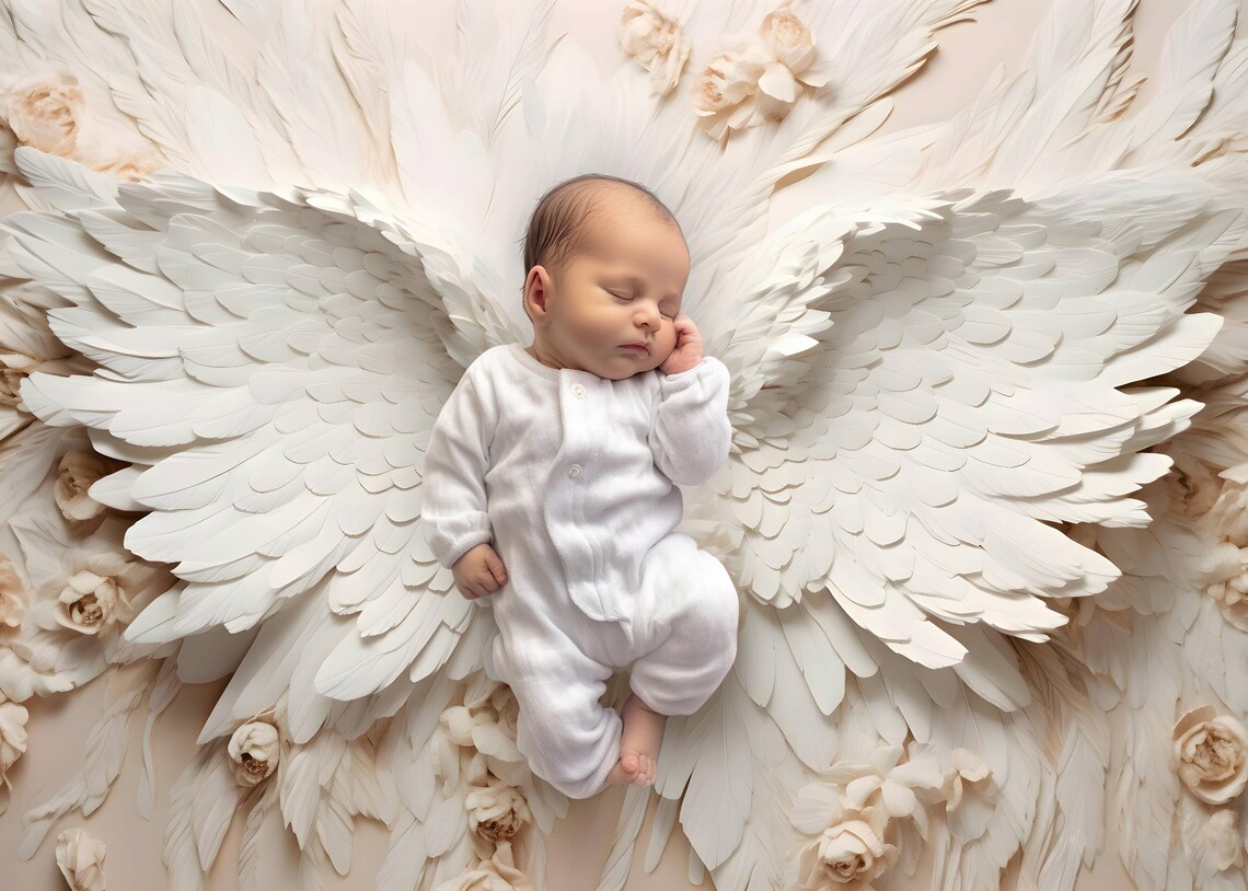 Angel Wings Digital Backdrop, Baby Digital Backdrop, Newborn Baby ...
