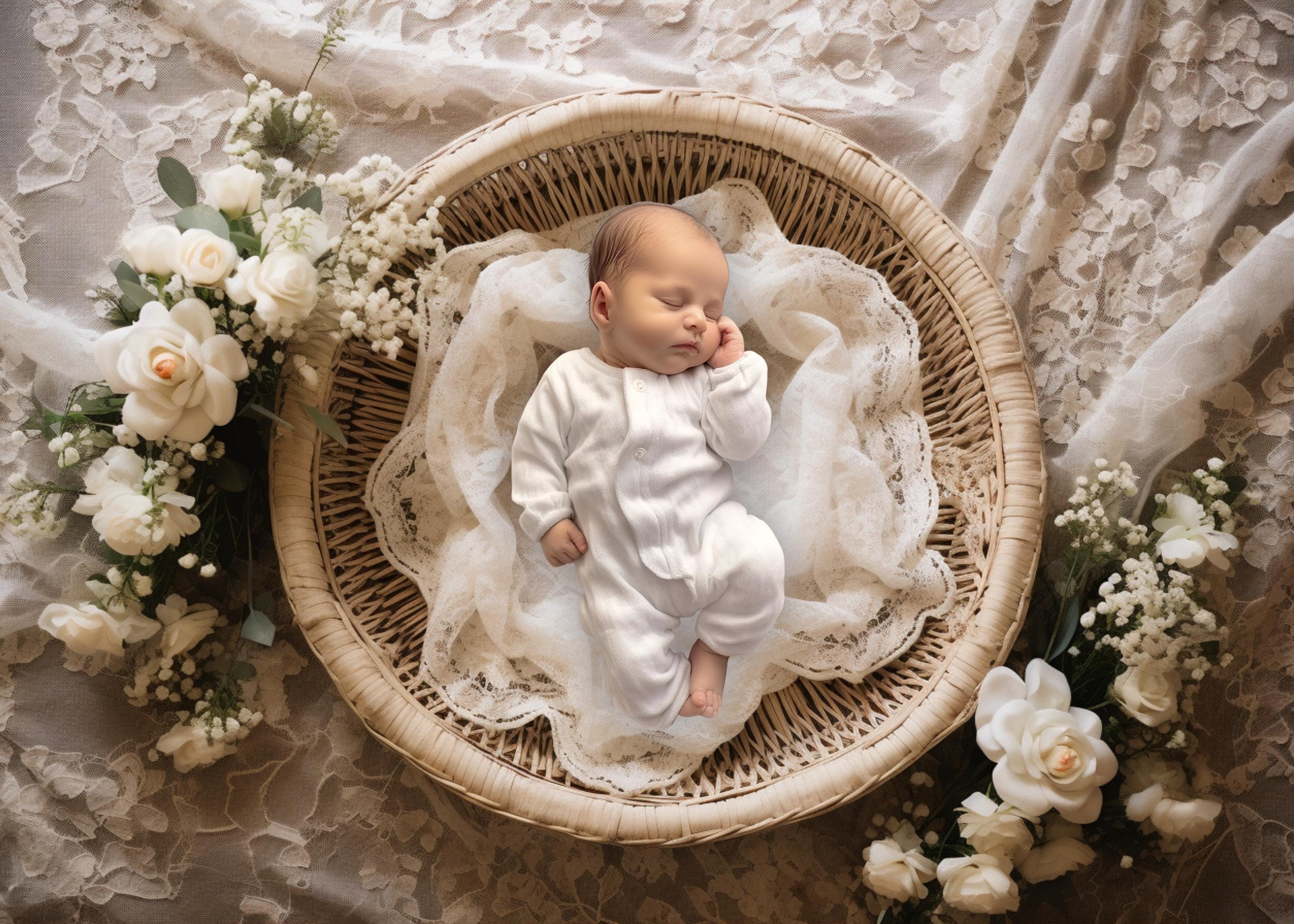 Newborn Baby Digital Backdrop, Newborn Baby Background, Boho Digital ...