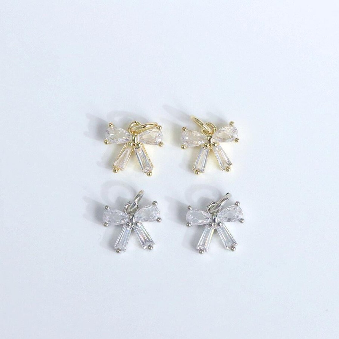 1pcs Personalized Bow Pendant,18k Gold Plating Zircon Bow Tie Pendant ...
