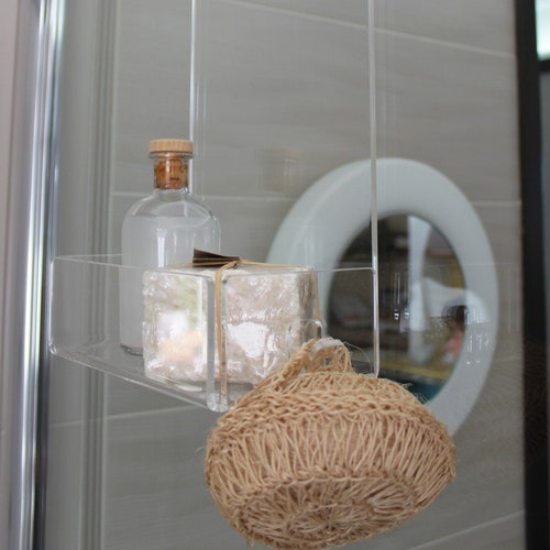 Transparent Perspex Shower Shelf With Towel Holder No - Etsy