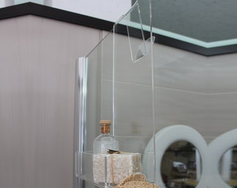 Transparent Perspex Shower Shelf With Towel Holder No Drilling Cm 38 ...
