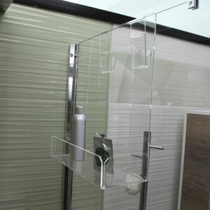 Transparent Perspex Shower Shelf With Towel Holder - No Drilling - Cm ...