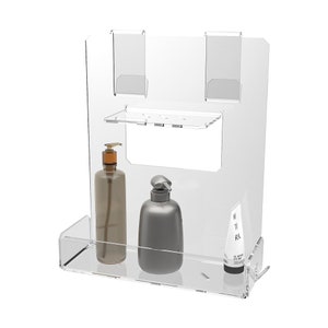Transparent Perspex Shower Shelf With Towel Holder - No Drilling - Cm ...