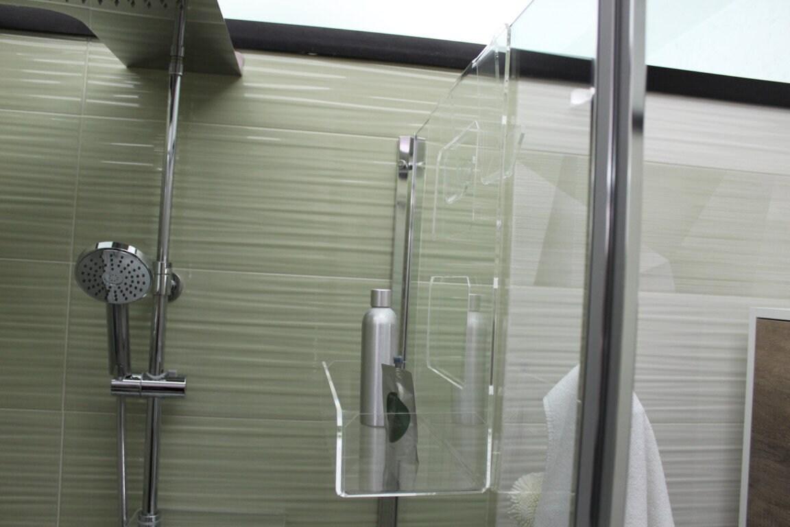 Transparent Perspex Shower Shelf With Towel Holder No | Etsy