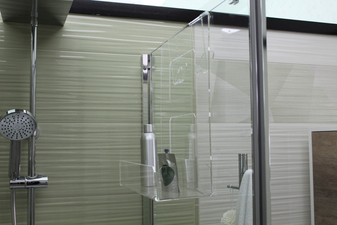 Transparent Perspex Shower Shelf With Towel Holder No | Etsy
