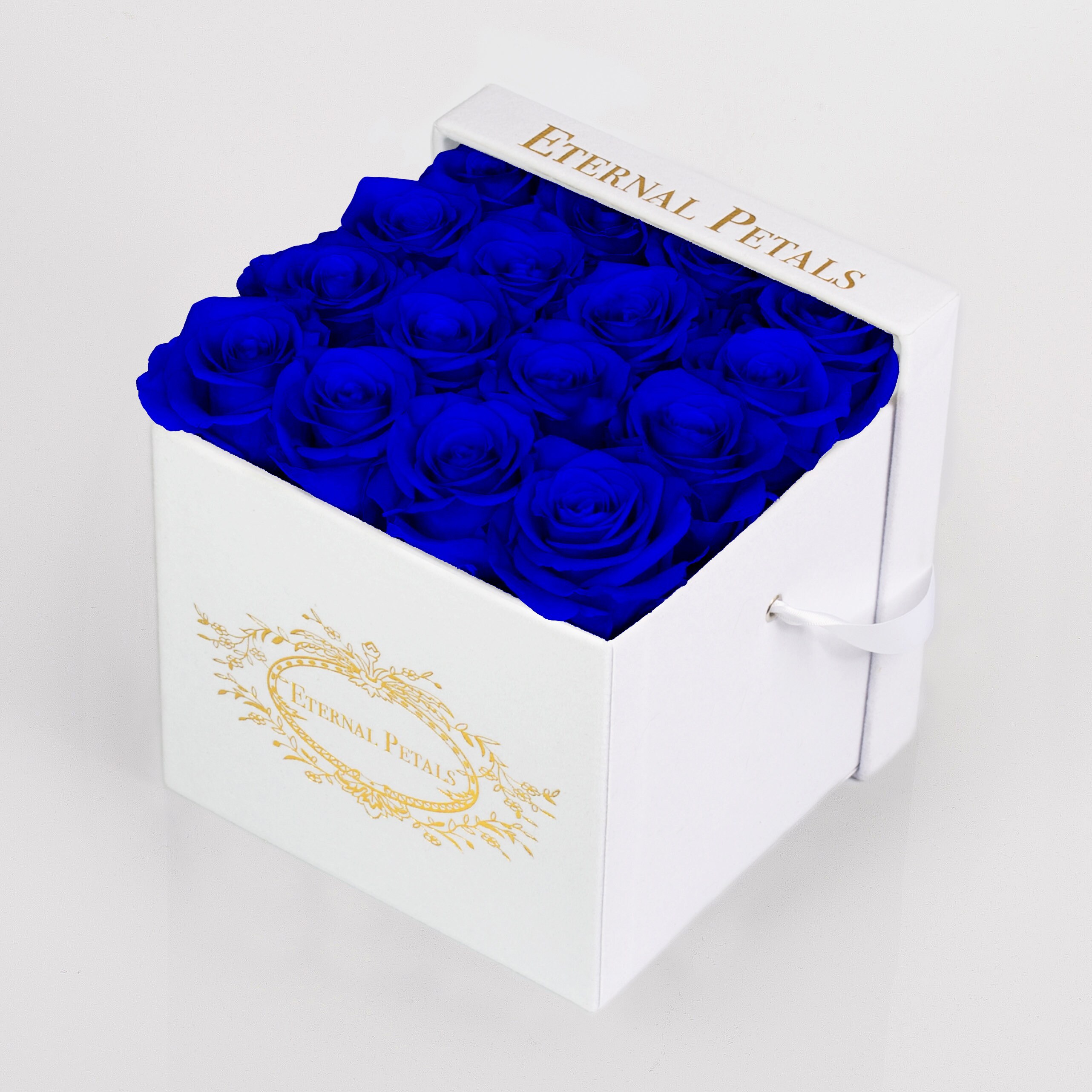 Luxury Dark Blue Roses in an Ultimate Luxury Velvet Box With A Gold ...