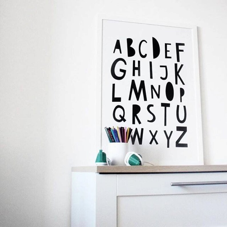 Alphabet print nursery decor wall art print ABC wall art | Etsy
