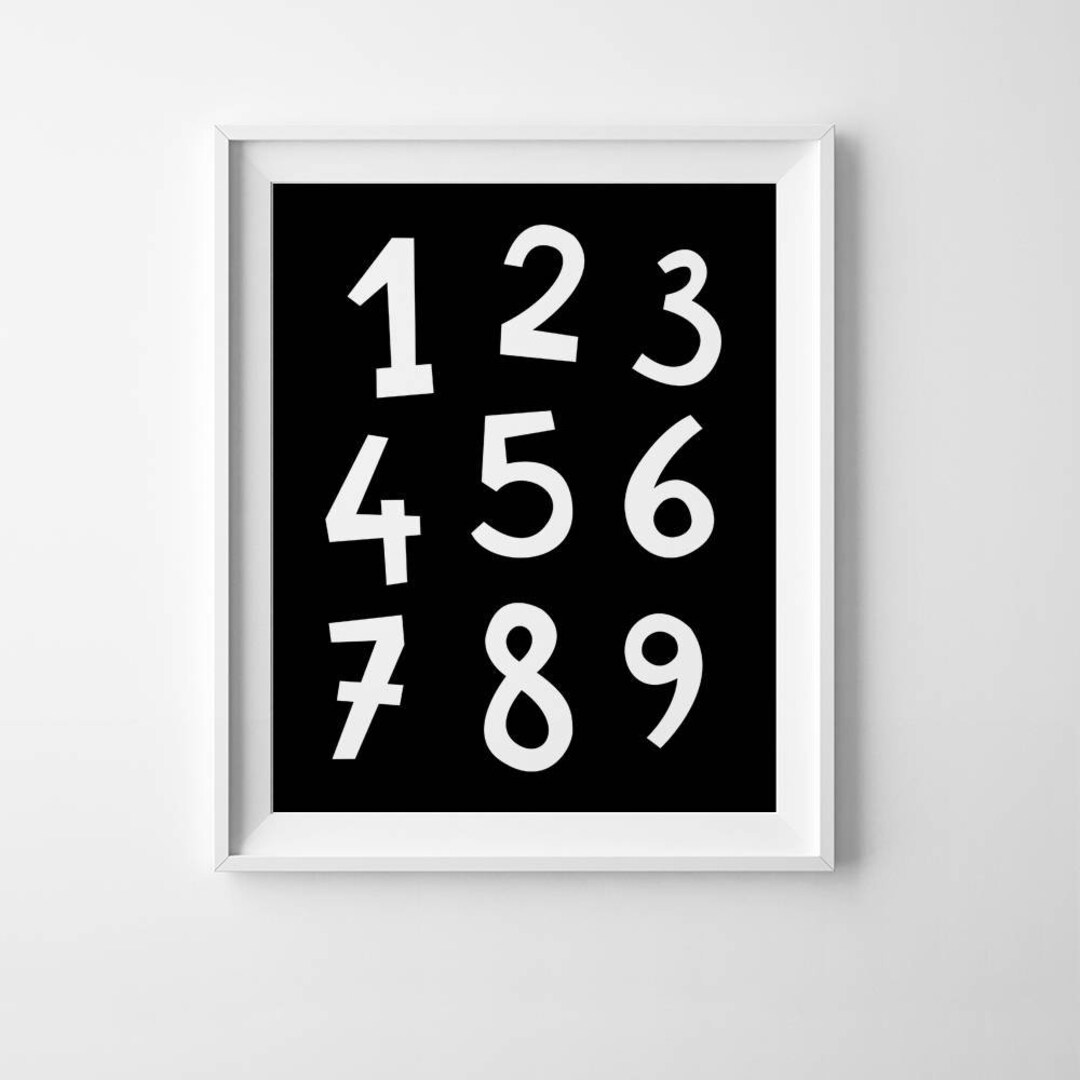 Number Print Number Wall Decor Children Room Decor - Etsy