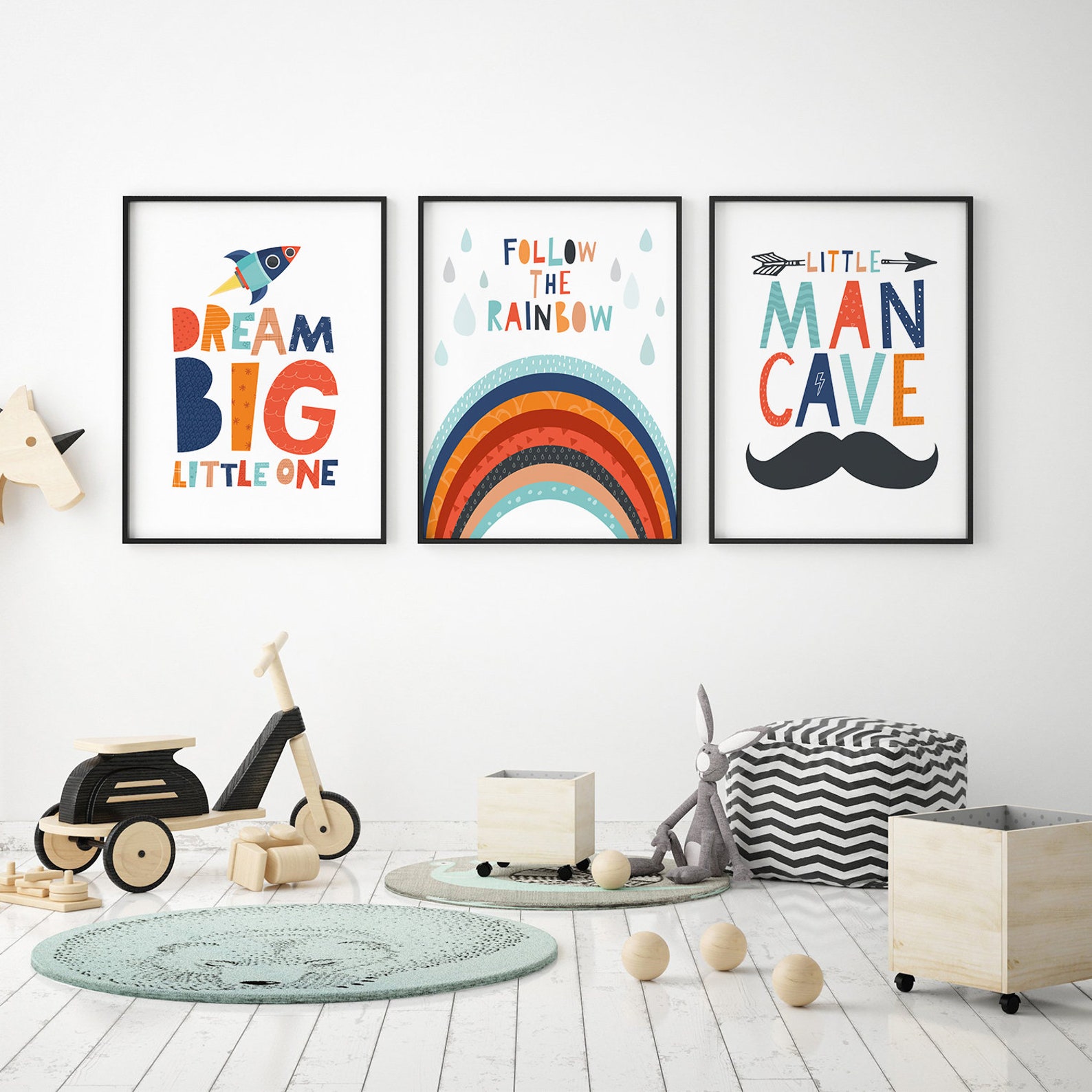 Nursery Prints Set of 3 Wall Art Prints Kids Room Prints | Etsy