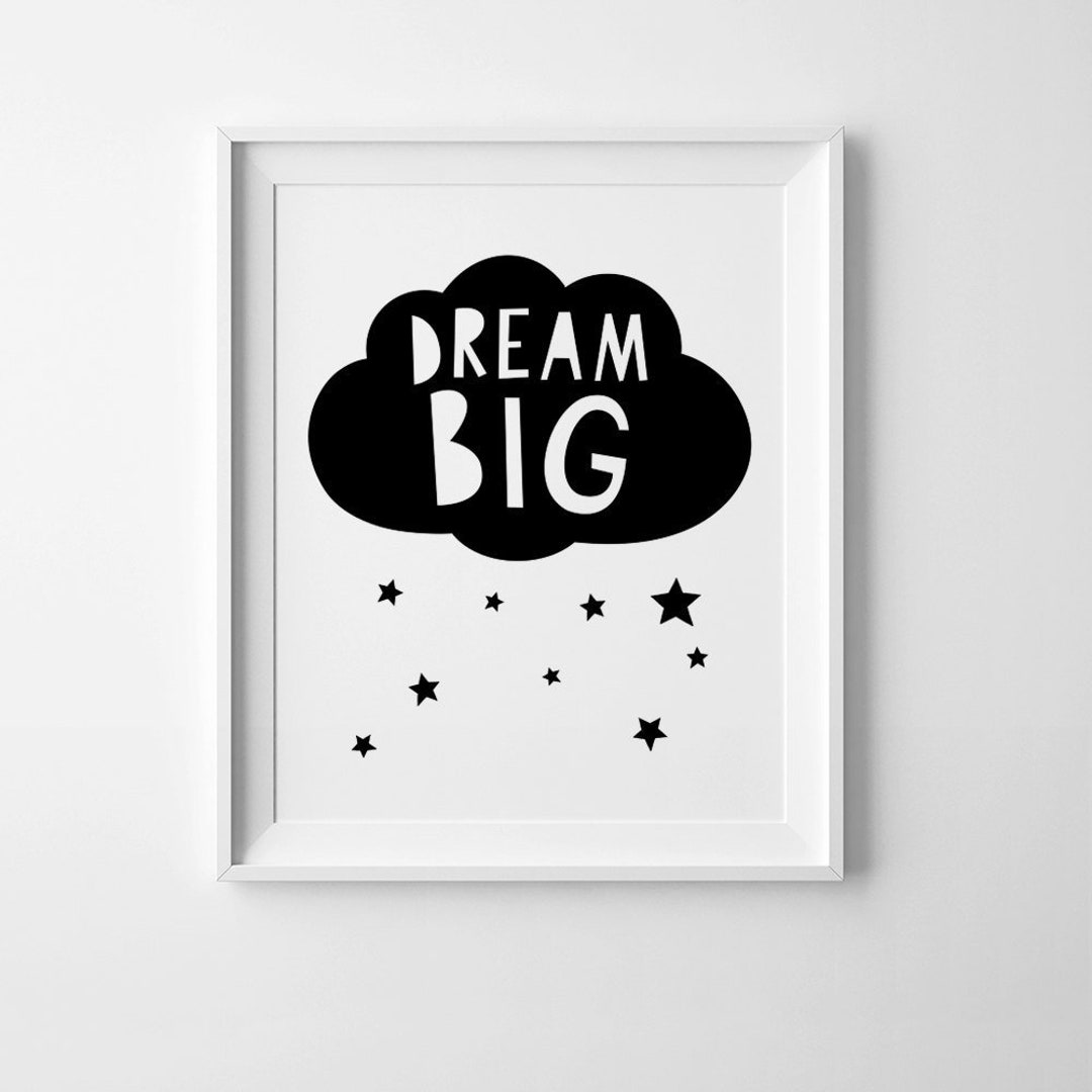 Dream Big Wall Art Print, Playroom Print, Nursery Art, Affiche ...