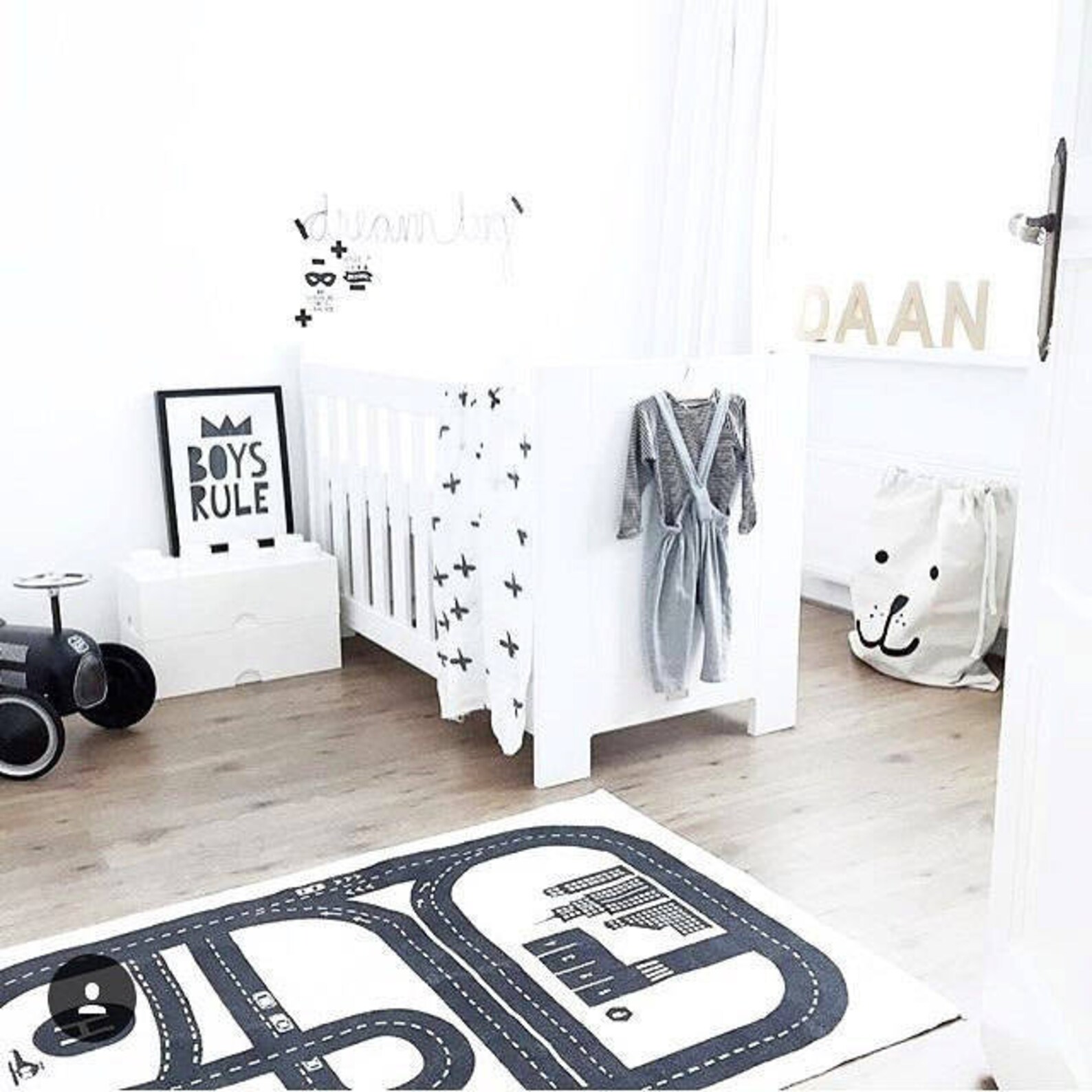 Boys rule print boys wall art black and white nursery print | Etsy