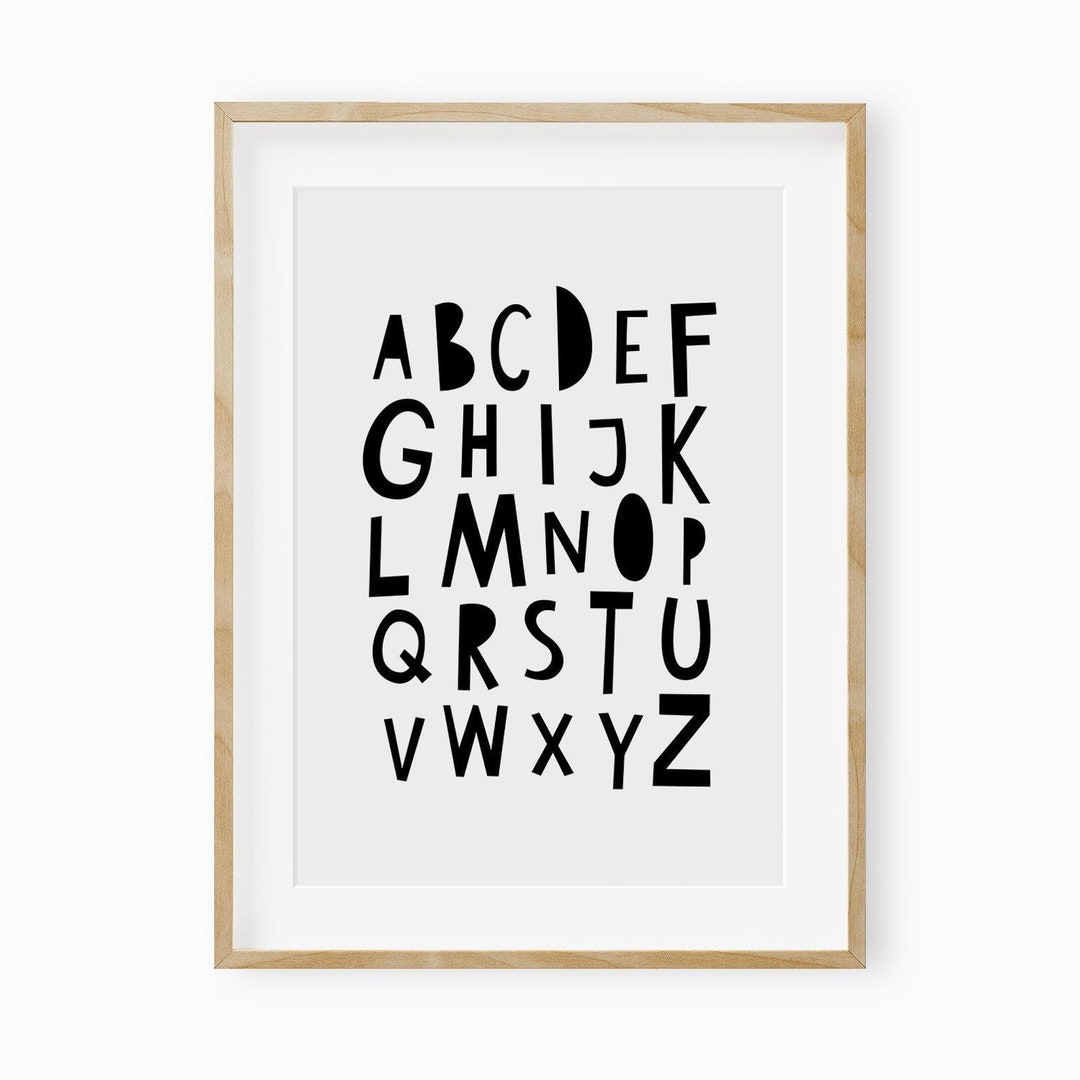 Alphabet Wall Art, Playroom Wall Art, Abc Wall Art, Printable Decor ...