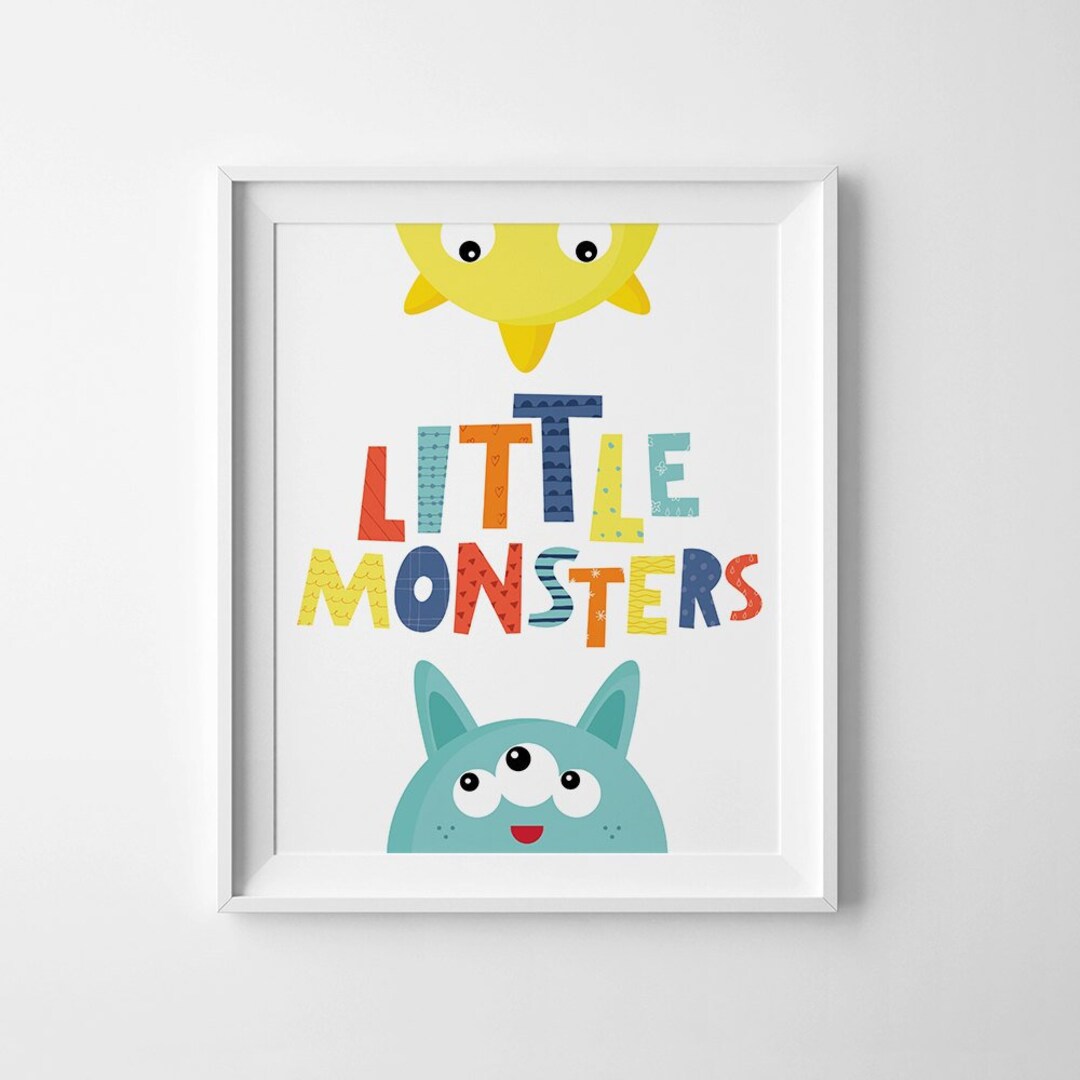 Little Monsters, Nursery Printable, Blue Nursery Print, Baby Boy ...