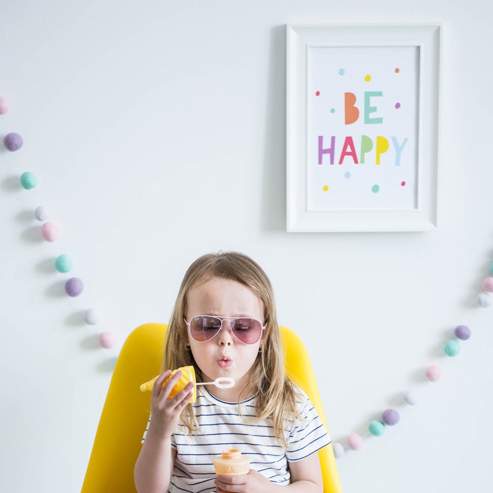 Be Happy Printable Quote Kids Room Wall Art Be Happy Print | Etsy