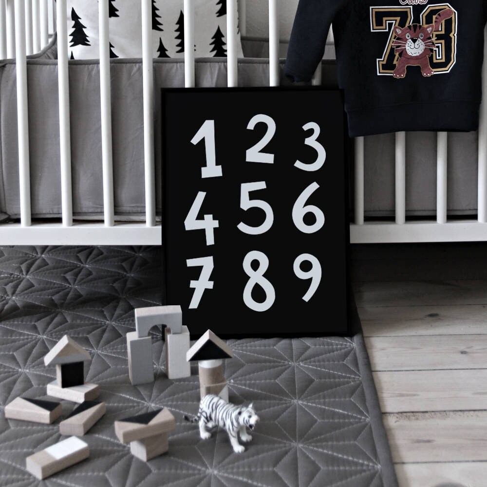 Number Print Number Wall Decor Children Room Decor - Etsy