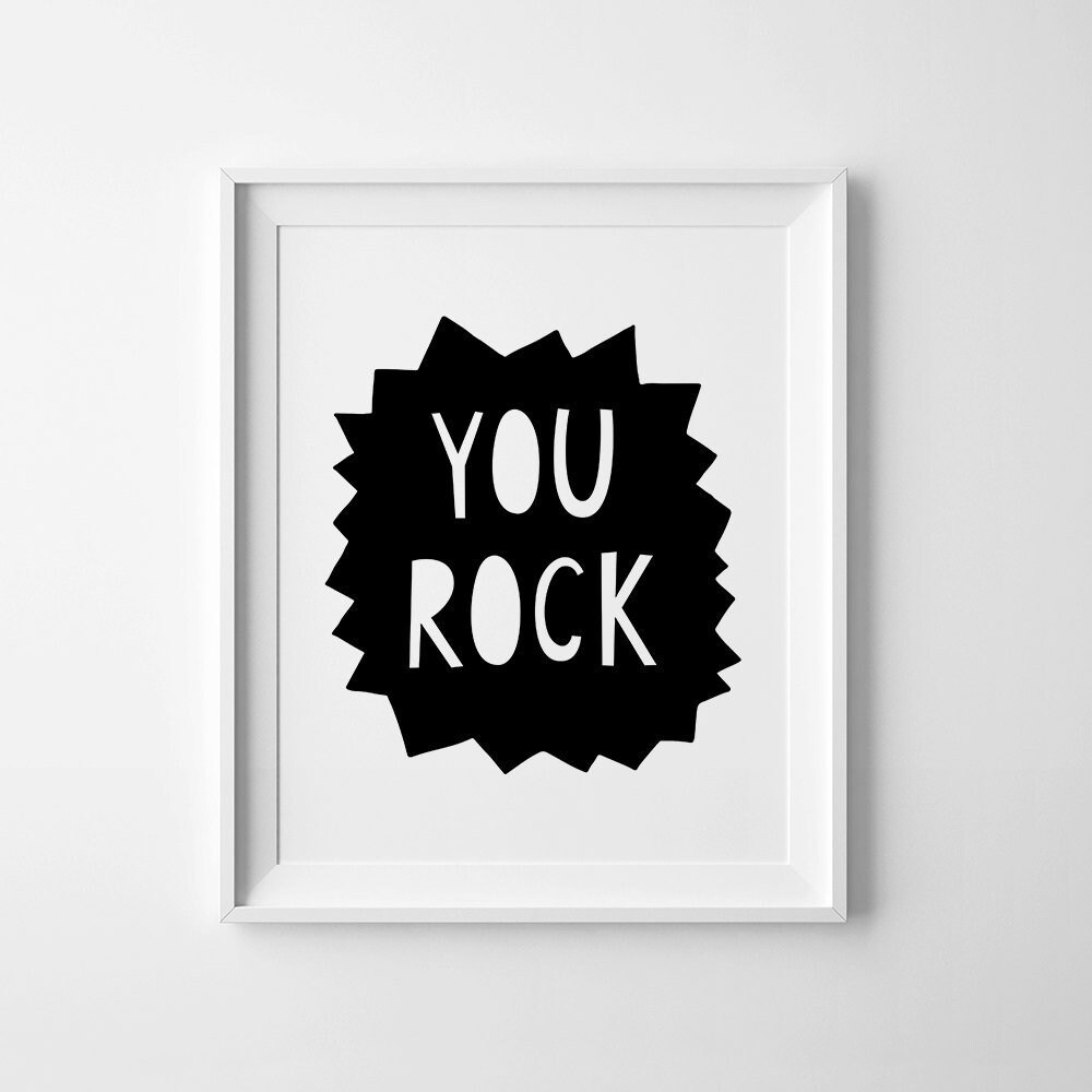 Kids room decor you rock print nursery art nursery wall art | Etsy