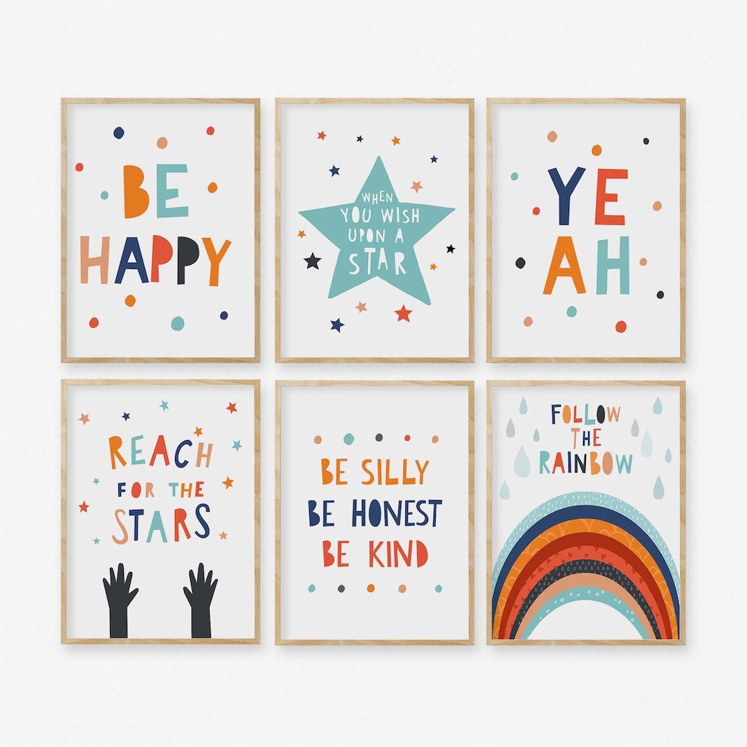 Kids Wall Art, Nursery Prints, Children's Wall Art, Nursery Set of 6 ...