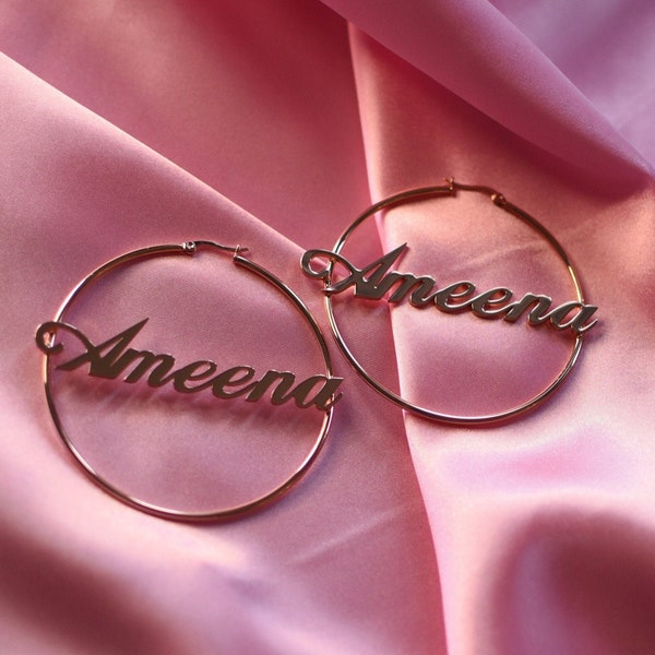 Name Hoop Earrings - Etsy
