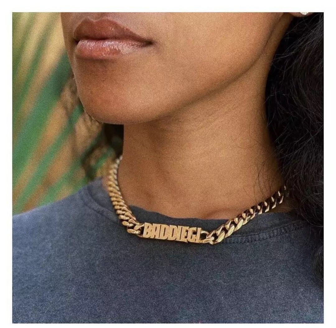 Extra Thick Chain, Custom Name Necklace, Chunky Cuban Curb Chain, 18k ...
