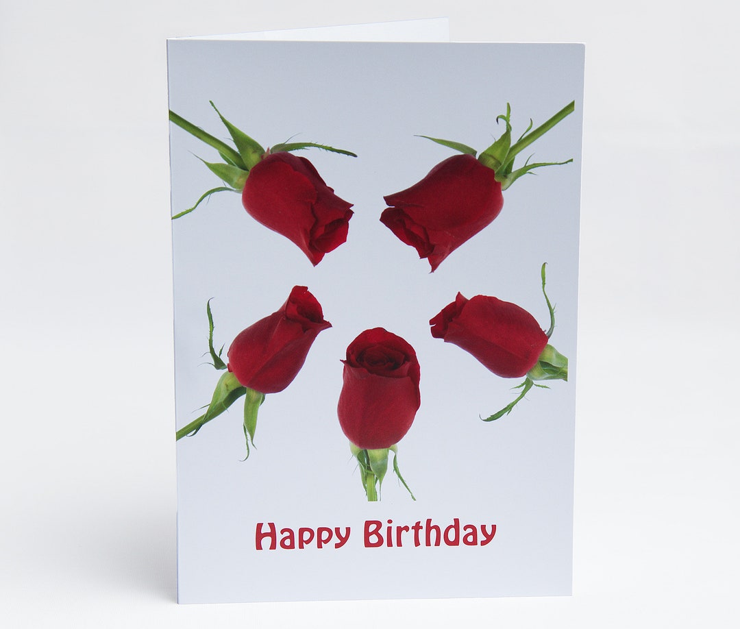 Red Roses Birthday Card for Her - Etsy