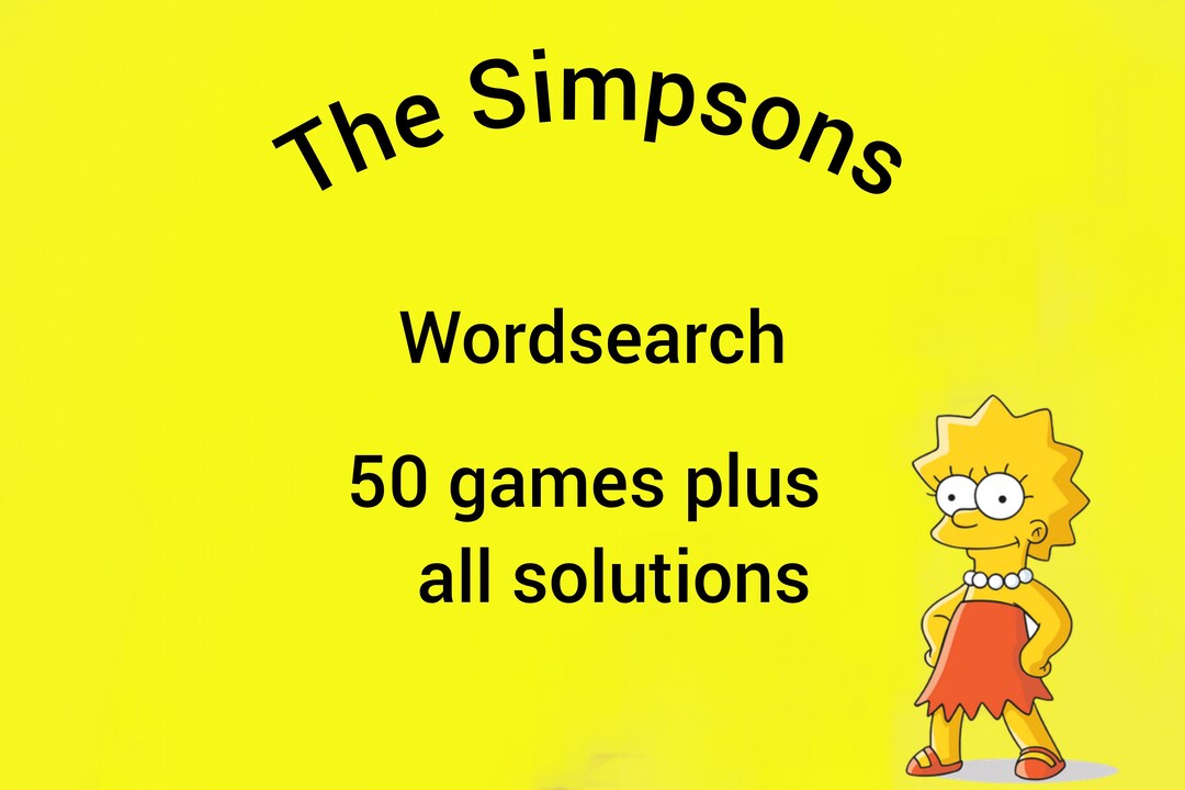 The Simpsons 50 Wordsearch Games - Etsy