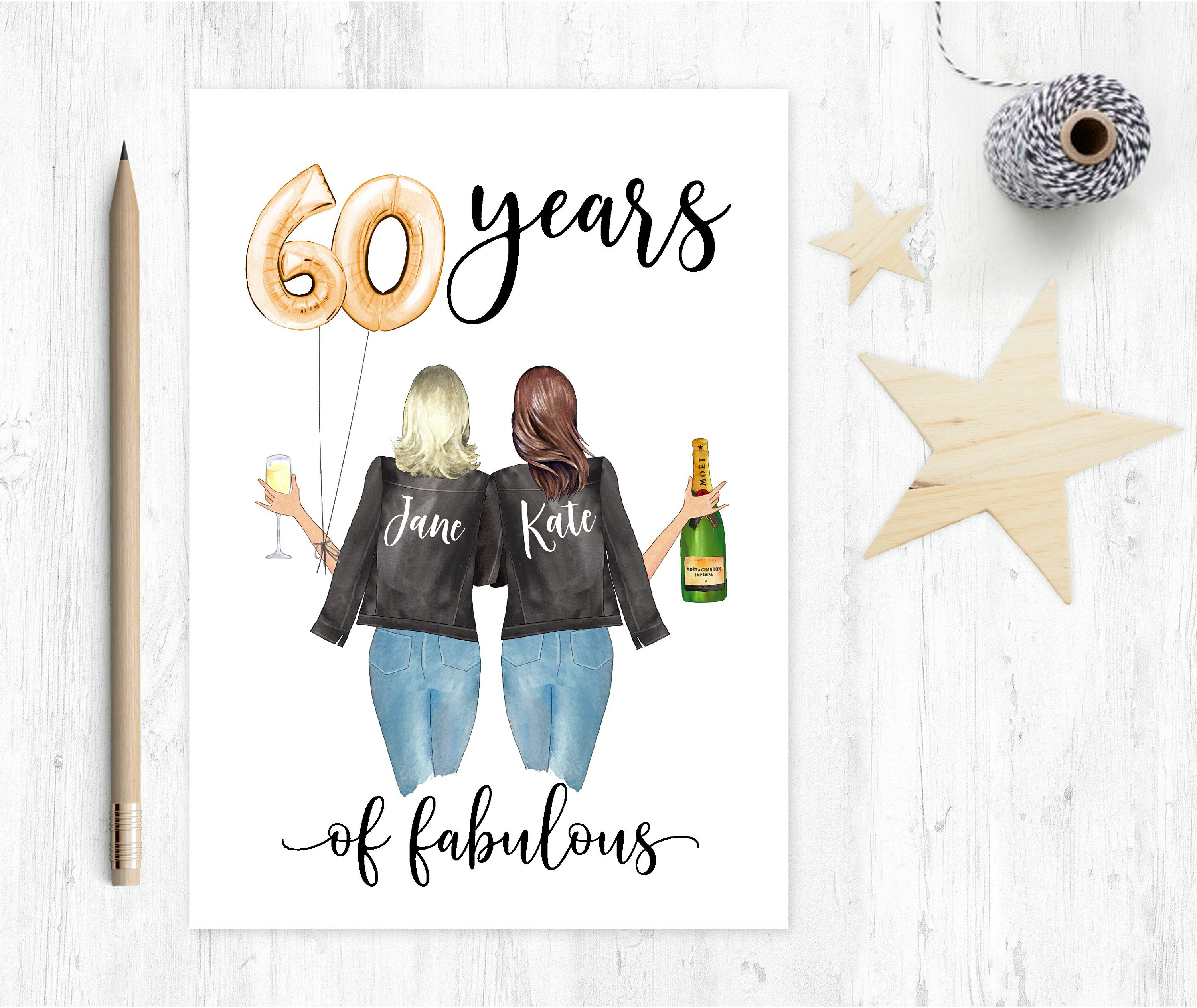 Best Friend 60th Birthday Card Sister 60th Birthday Card Etsy UK