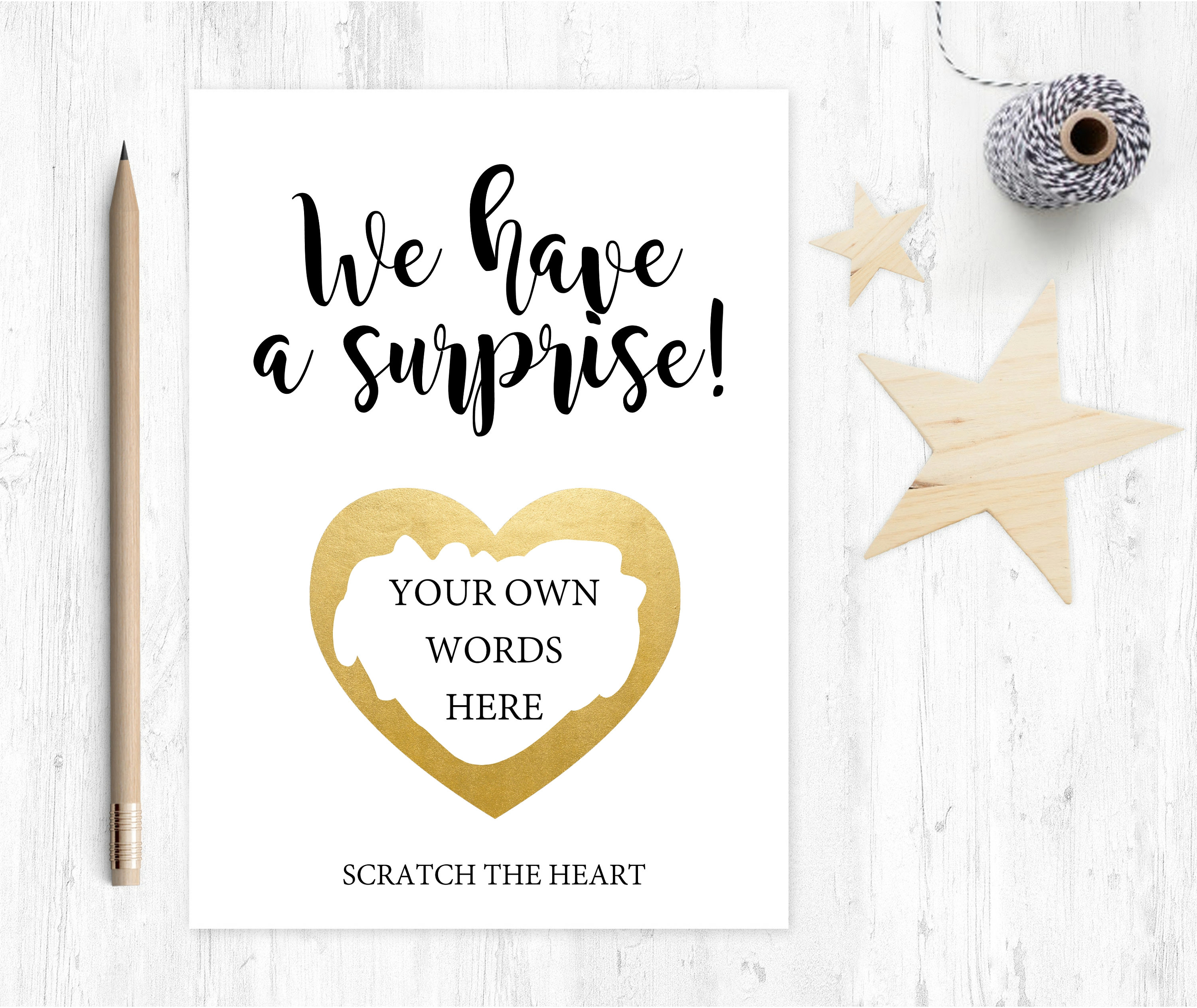We Have a Surprise Personalised Scratch Card Surprise Card - Etsy UK