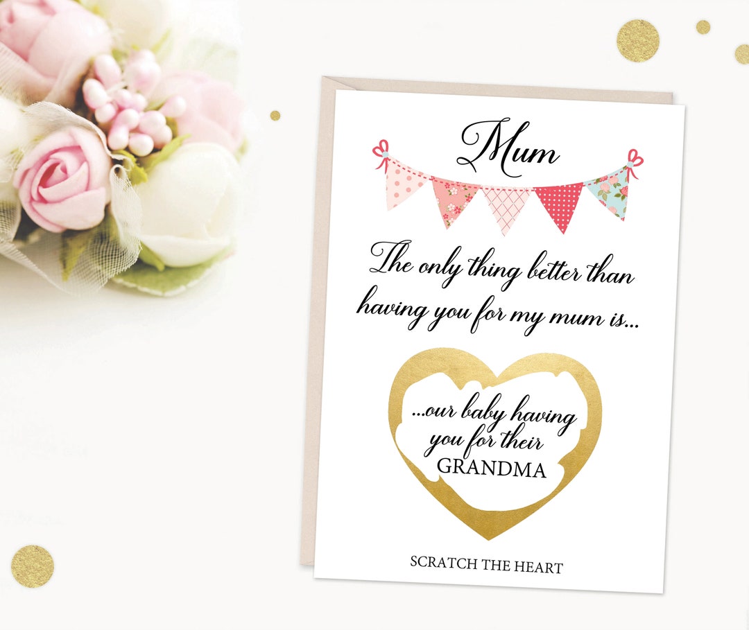 Grandma Pregnancy Announcement Scratch Card: Mum Reveal - Etsy