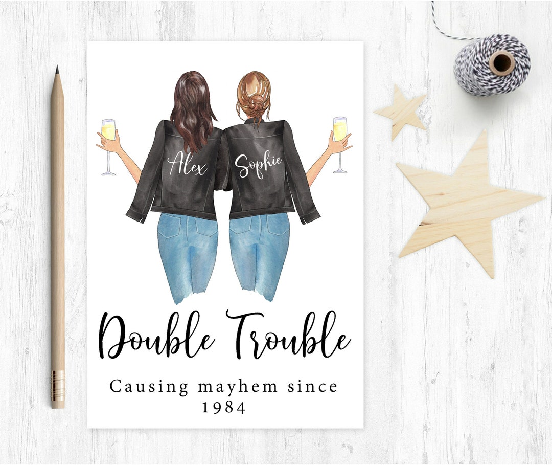 Best Friend Birthday Card, Sister Birthday Card, Best Friends Birthday ...