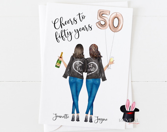 Best Friend 50th Birthday Card Printable Personalised 50th Birthday ...