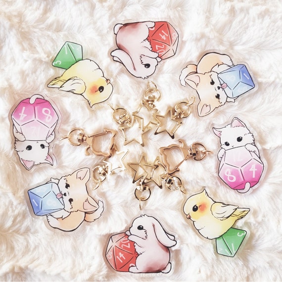 Dice Pets Charm Dnd Charms Kitten Puppy Rabbit Bird - Etsy UK