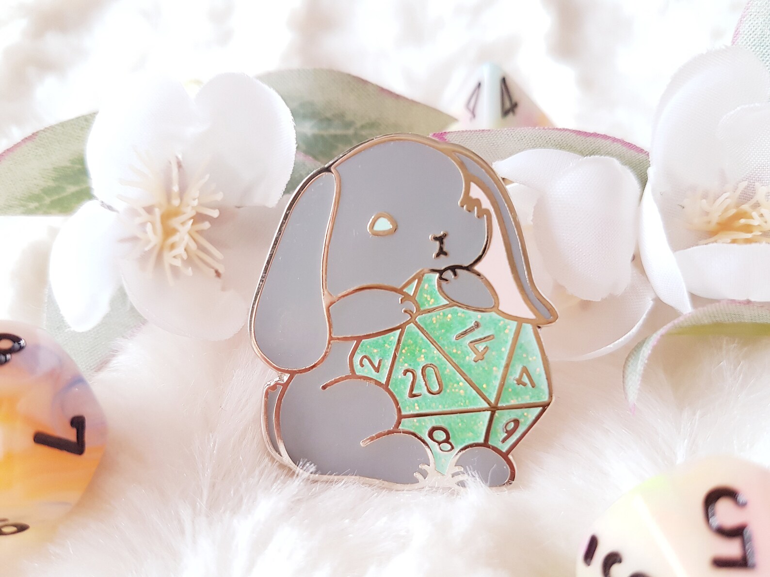 Dice Pets Bunny Enamel Pins Cute Lapel Pin Dnd Pins Rabbit | Etsy