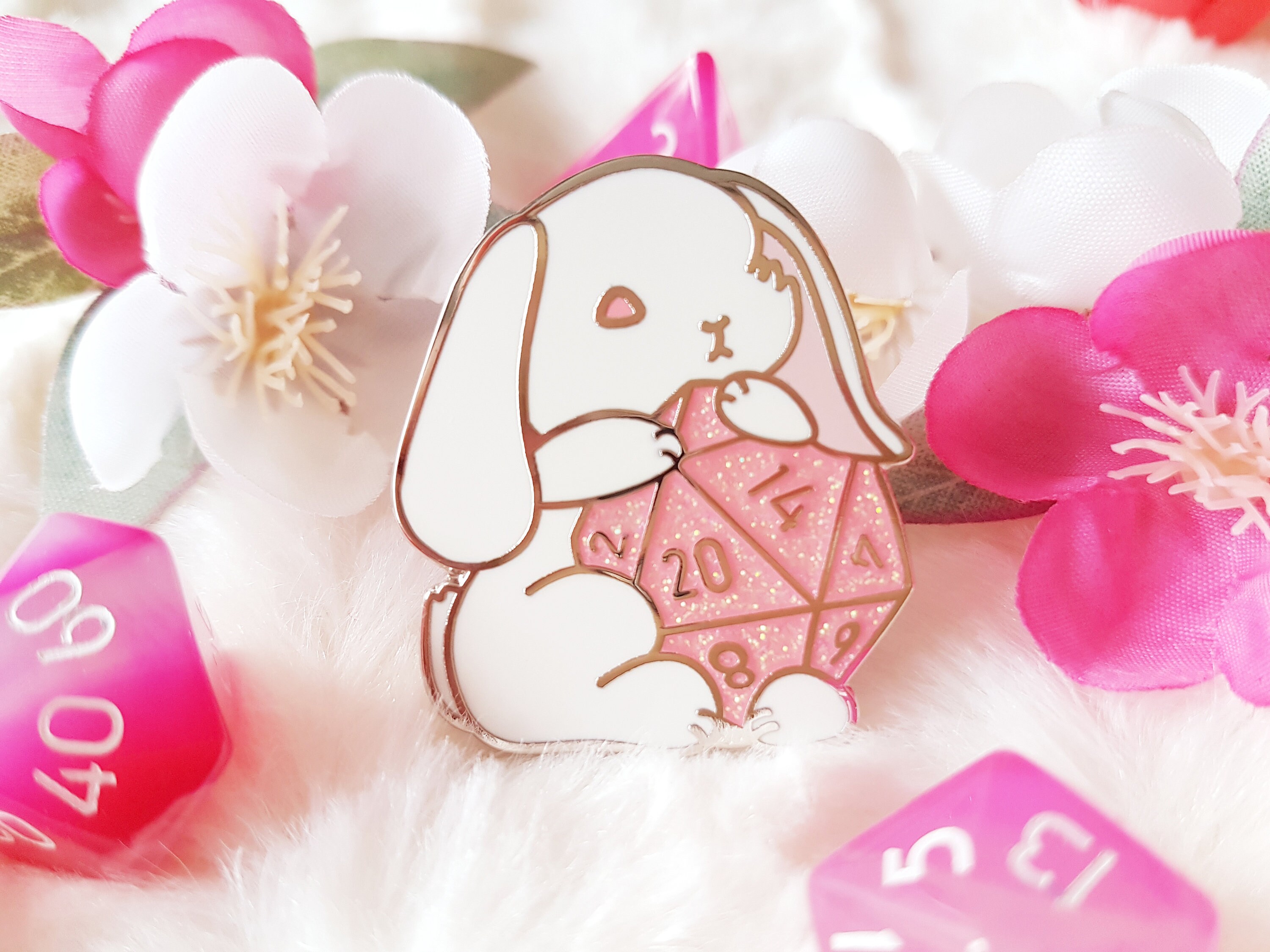 Dice Pets Bunny Enamel Pins Cute Lapel Pin Dnd Pins Rabbit | Etsy