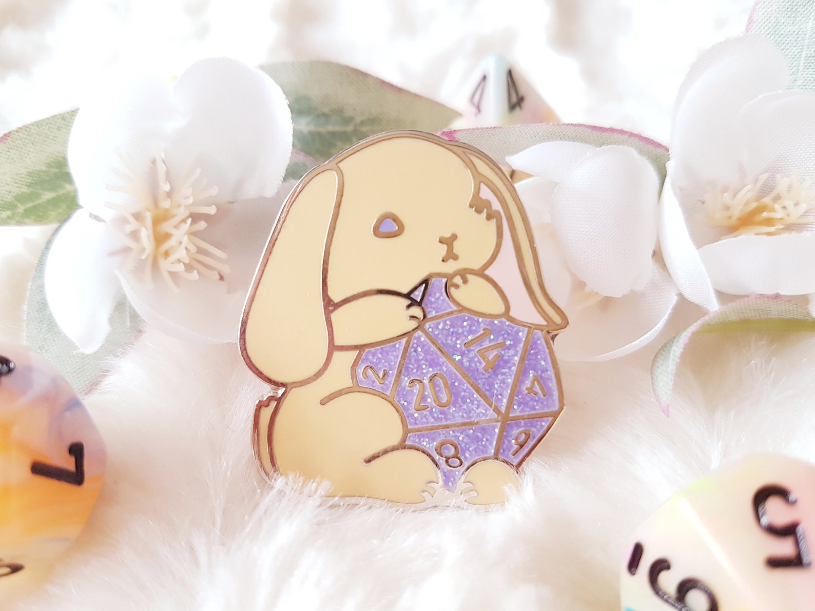 Dice Pets Bunny Enamel Pins Cute Lapel Pin Dnd Pins Rabbit - Etsy