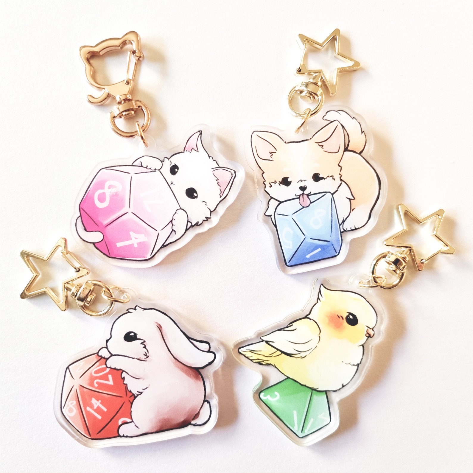 Dice Pets Charm Dnd Charms Kitten Puppy Rabbit Bird - Etsy UK