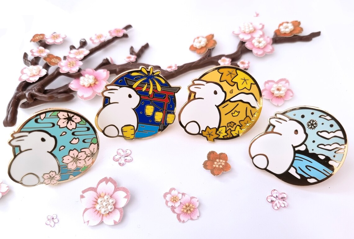 Cute Bunny Enamel Pin Cute Enamel Pin Enamel Pins Seasons - Etsy