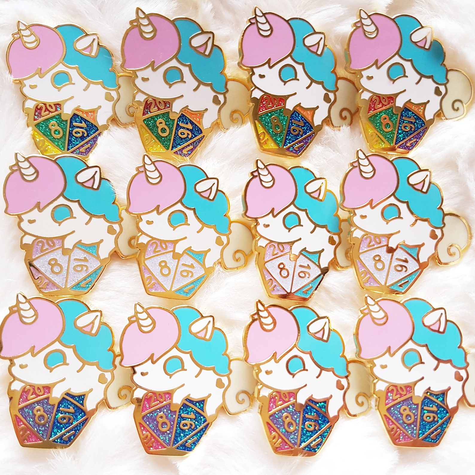 Dice Pets Unicorn Enamel Pins LGBT Lapel Pin DnD Pins | Etsy