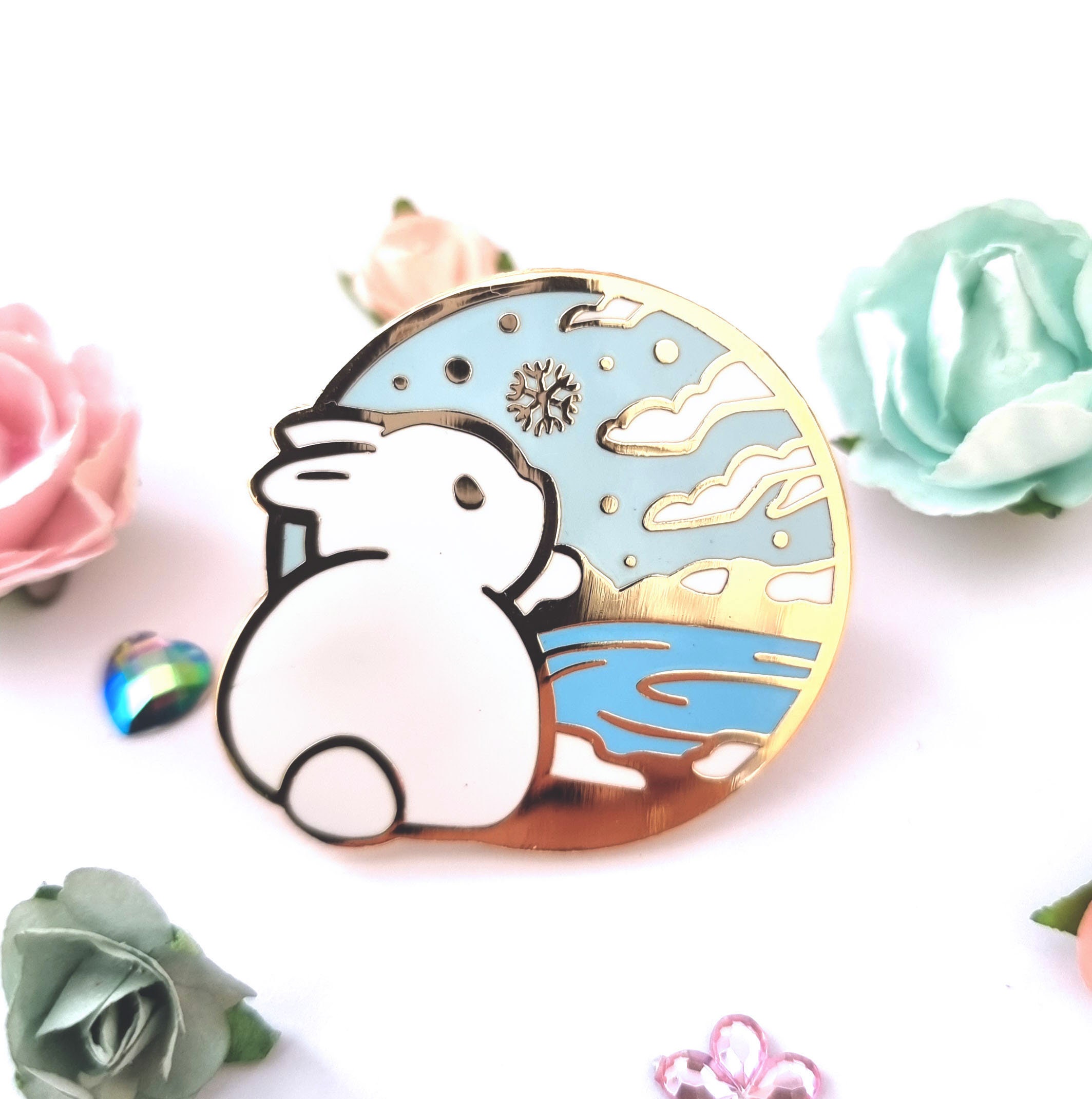Cute Bunny Enamel Pin, Cute Enamel Pin, Enamel Pins, Seasons, Pastel ...
