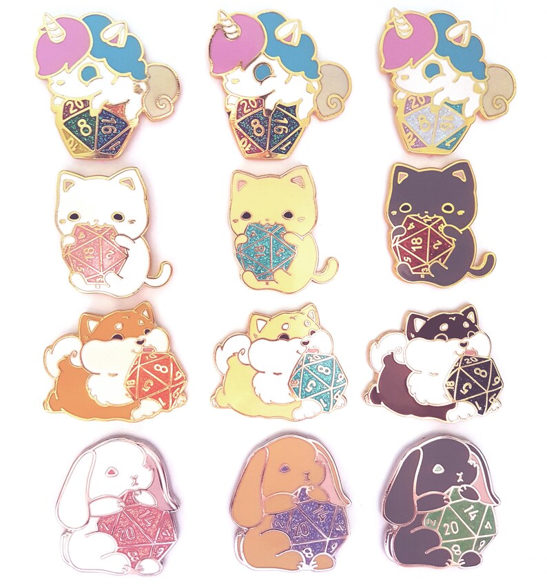 Dice Pets Unicorn Enamel Pins LGBT Lapel Pin DnD Pins | Etsy