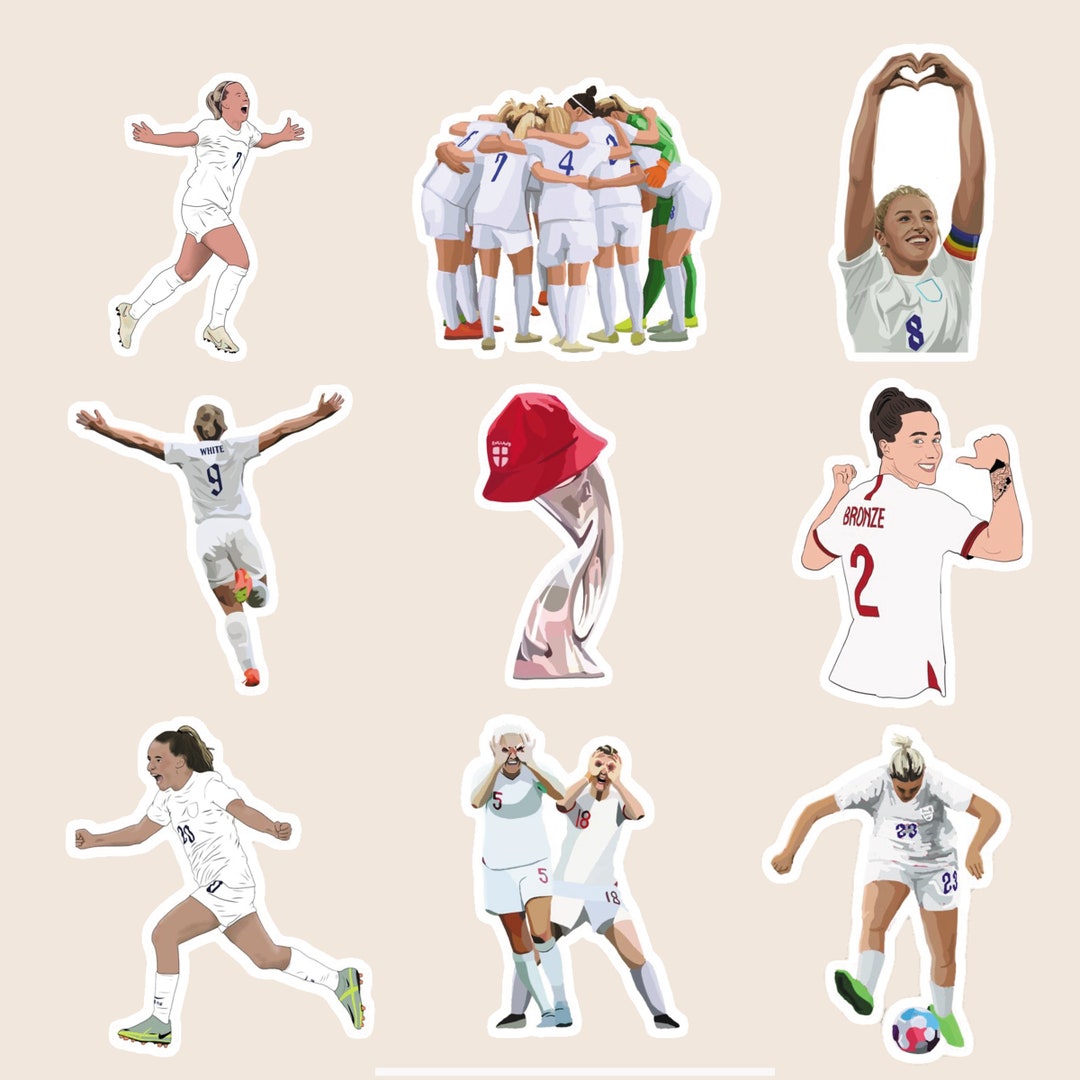 25% OFF England Lionesses Sticker Pack, 9 Pack of City Stickers, White ...