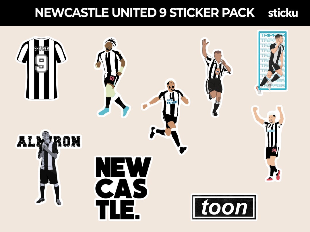 25% OFF Newcastle United Football Vinyl Sticker Pack, Magpies, Football ...