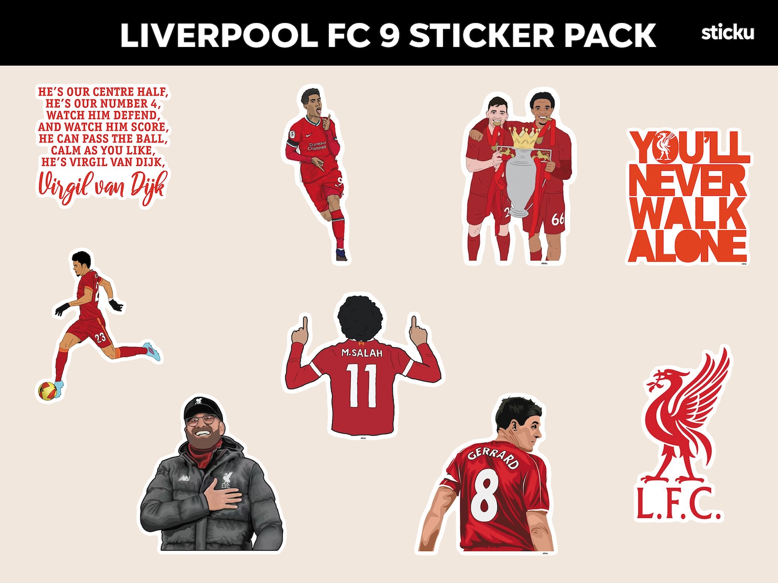 25% OFF Liverpool Football Vinyl Sticker Pack, You'll Never Walk Alone ...