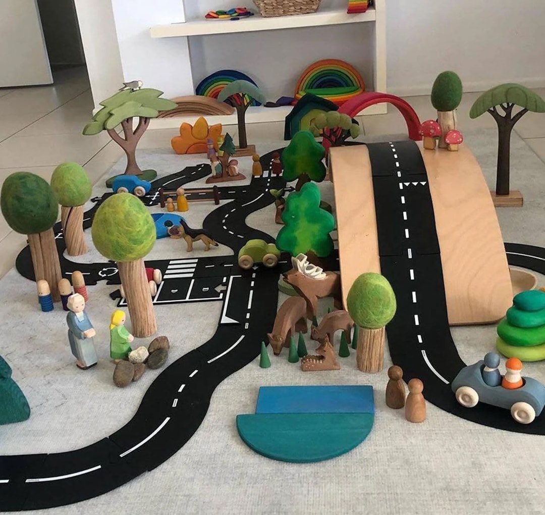 Flexible Toy Road, Soft Road Play Set, Bendable Road Pieces, Waterproof ...