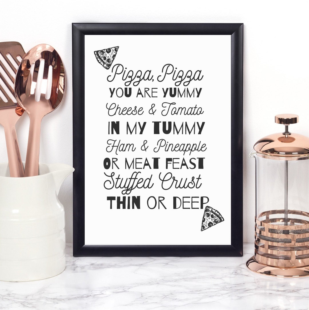 Pizza Poem A4 Print, Pizza Lover, Pizza Gift, New Home, Home Prints ...