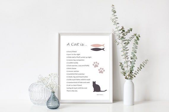 A Cat Is Poem cat poem cat gift cat lover cat print | Etsy