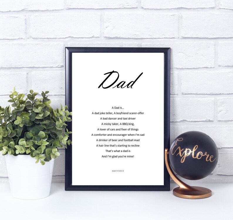 Father's Day, Dad Poem, Dad, Grandad, Father, Step-dad, Daddy, Dad Gift ...