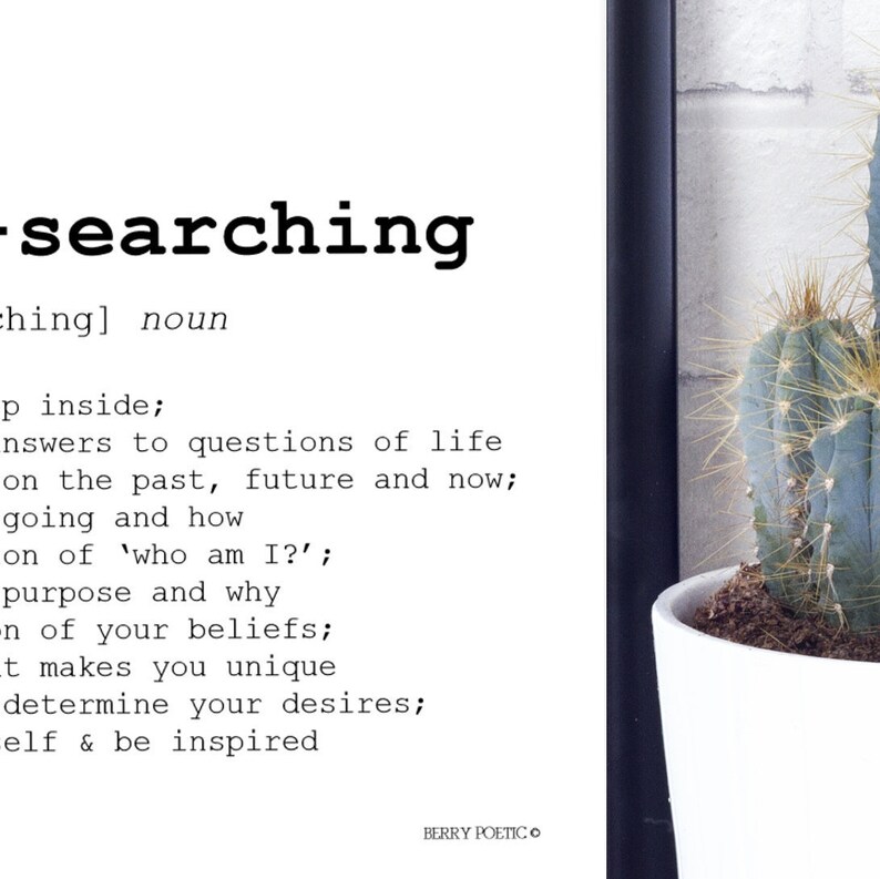 PDF Soul-searching Print, Dictionary Definition Print, Inspirational ...